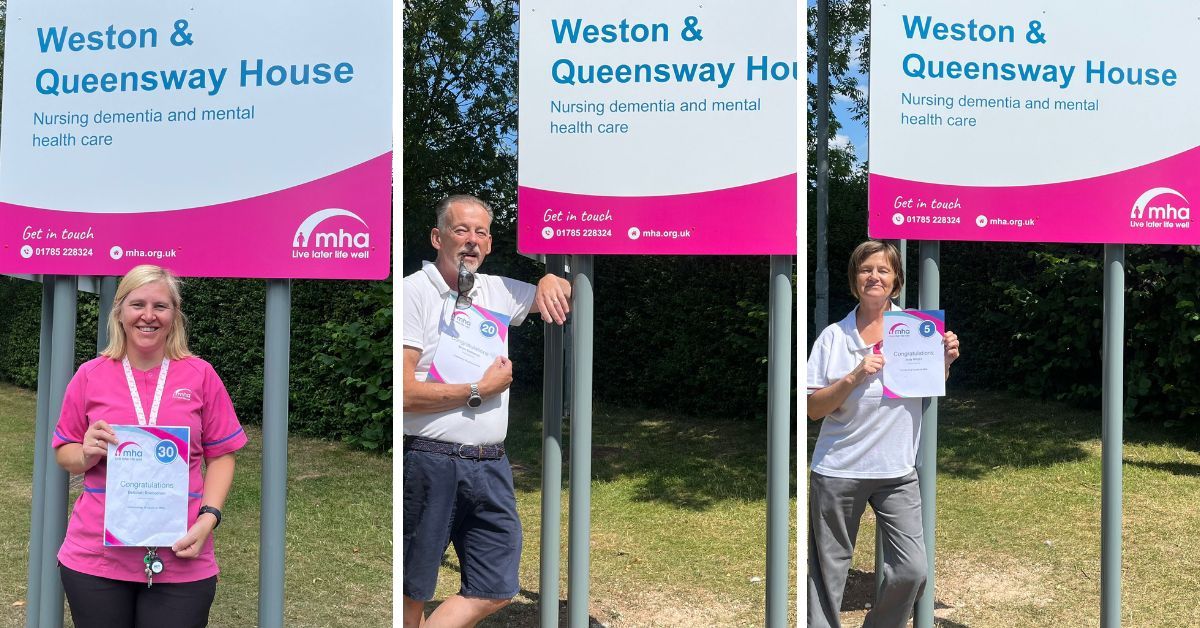 Three big-hearted staff members clock up 55 years service at Stafford ...