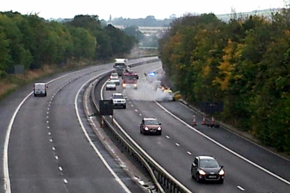 Motorist flees as car catches fire on M54 | Shropshire Star