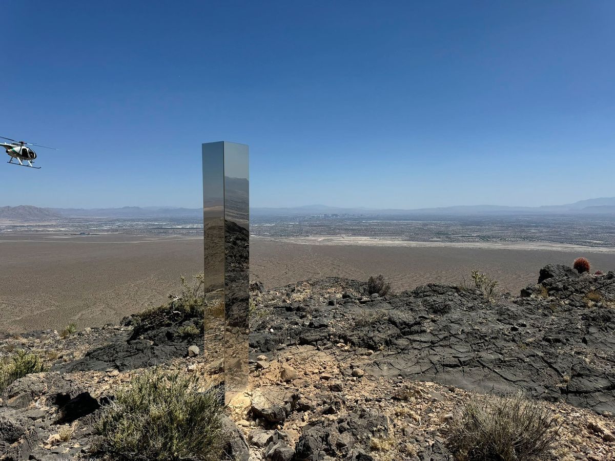 Shiny mystery monolith removed from mountains outside Las Vegas ...