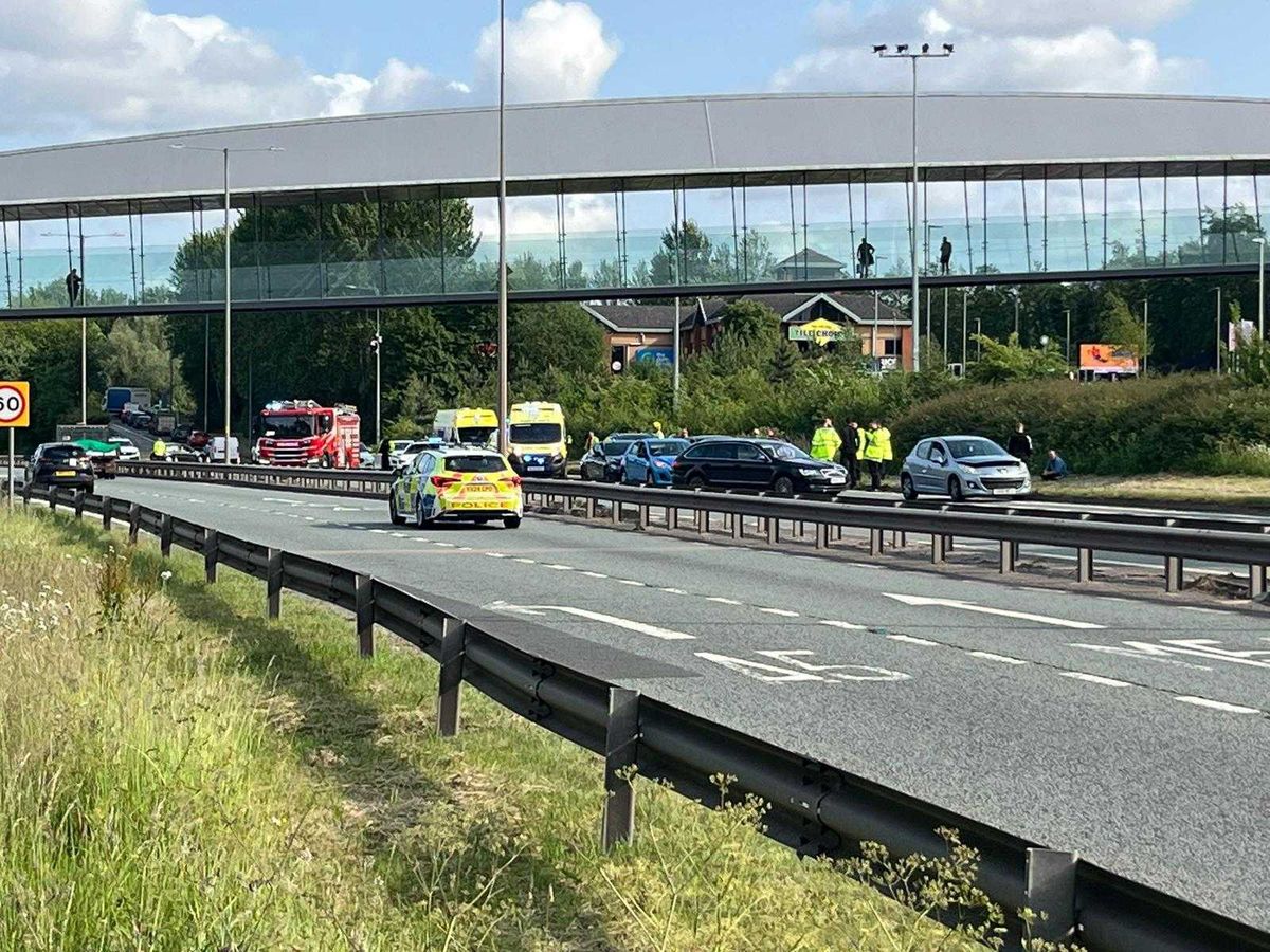 Road closed and air ambulance on scene after crash involving ...