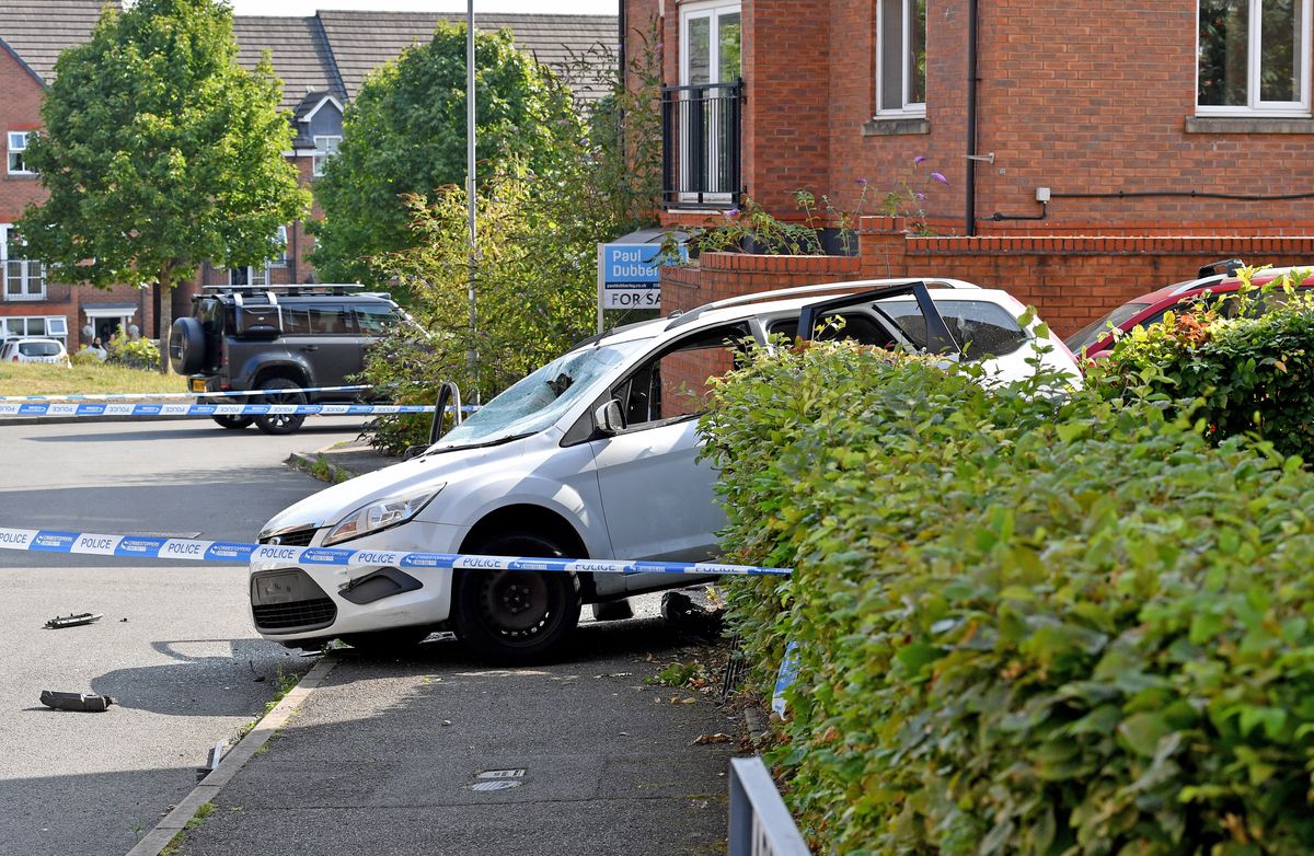 Four arrests made and three men taken to hospital after disorder in Bilston left car smashed up ...