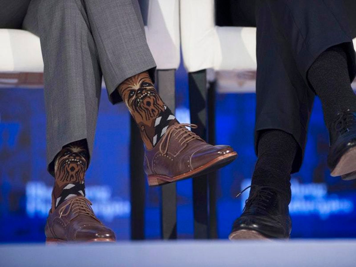Justin Trudeau’s Chewbacca socks caused quite a stir at a business ...