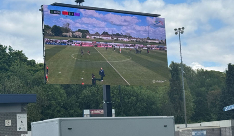 Fans sold out AFC Telford stadium in Wellington as huge screen captured ...