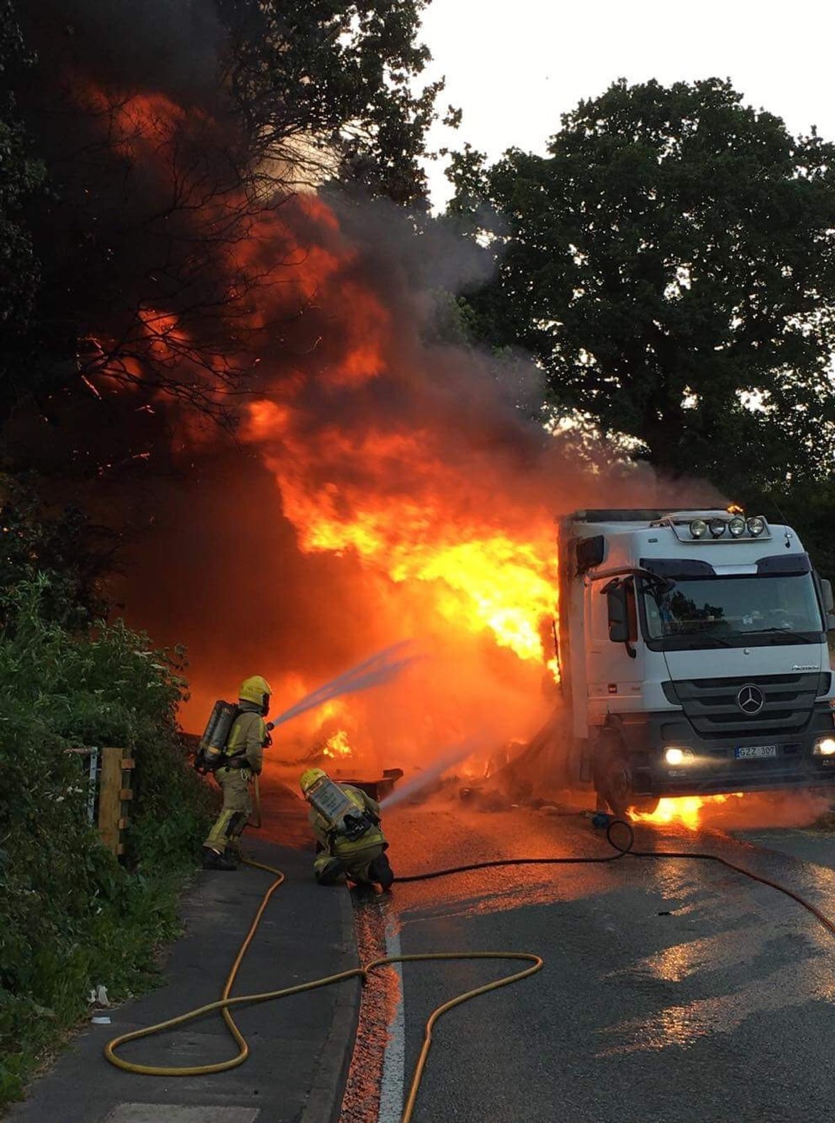 Bridgnorth road closed for a week after fire engulfs lorry - WATCH ...