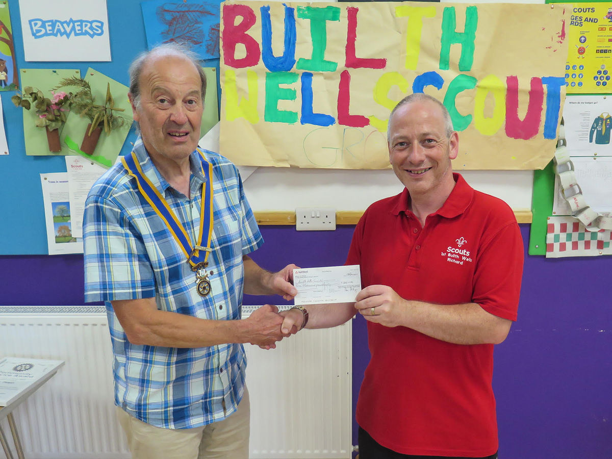 Builth Wells 1st Scout Group receives £1000 donation from the rotary ...