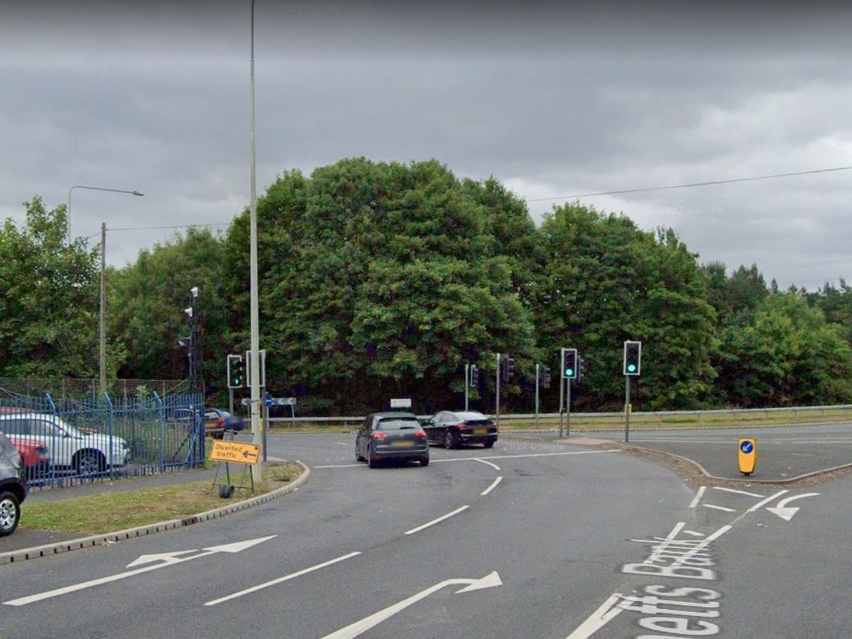 Debris strewn across road after Telford roundabout smash | Shropshire Star