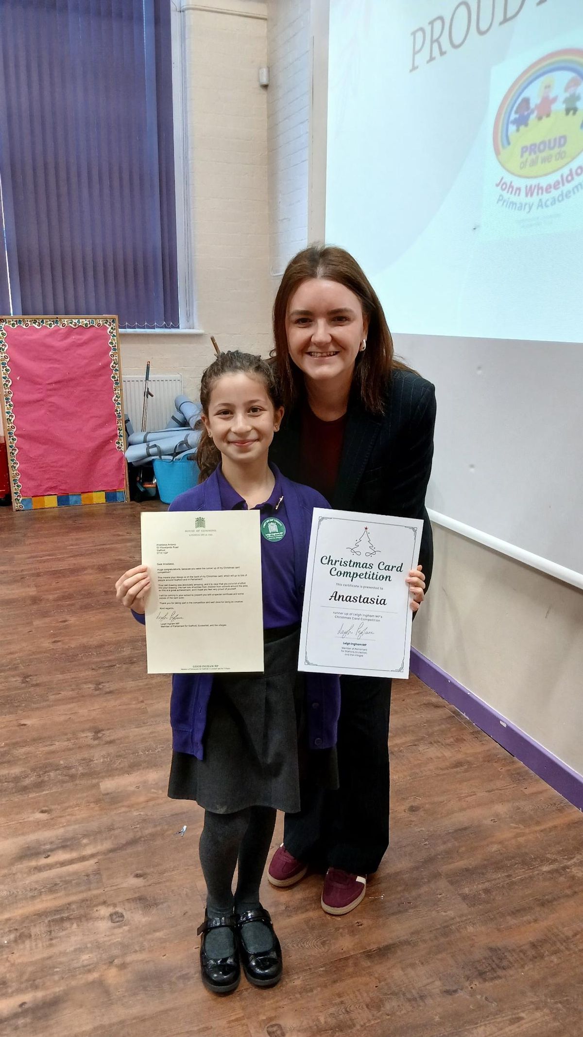 John Wheeldon Primary Academy pupil wins Stafford MP's Christmas card ...