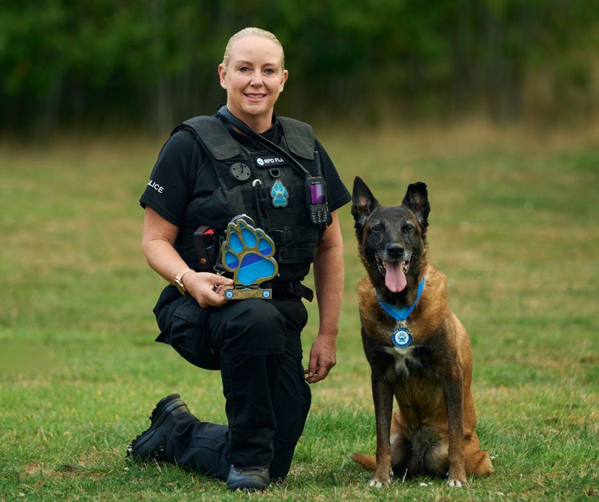 Retired police dog who was rescued as a pup in Telford is honoured with ...