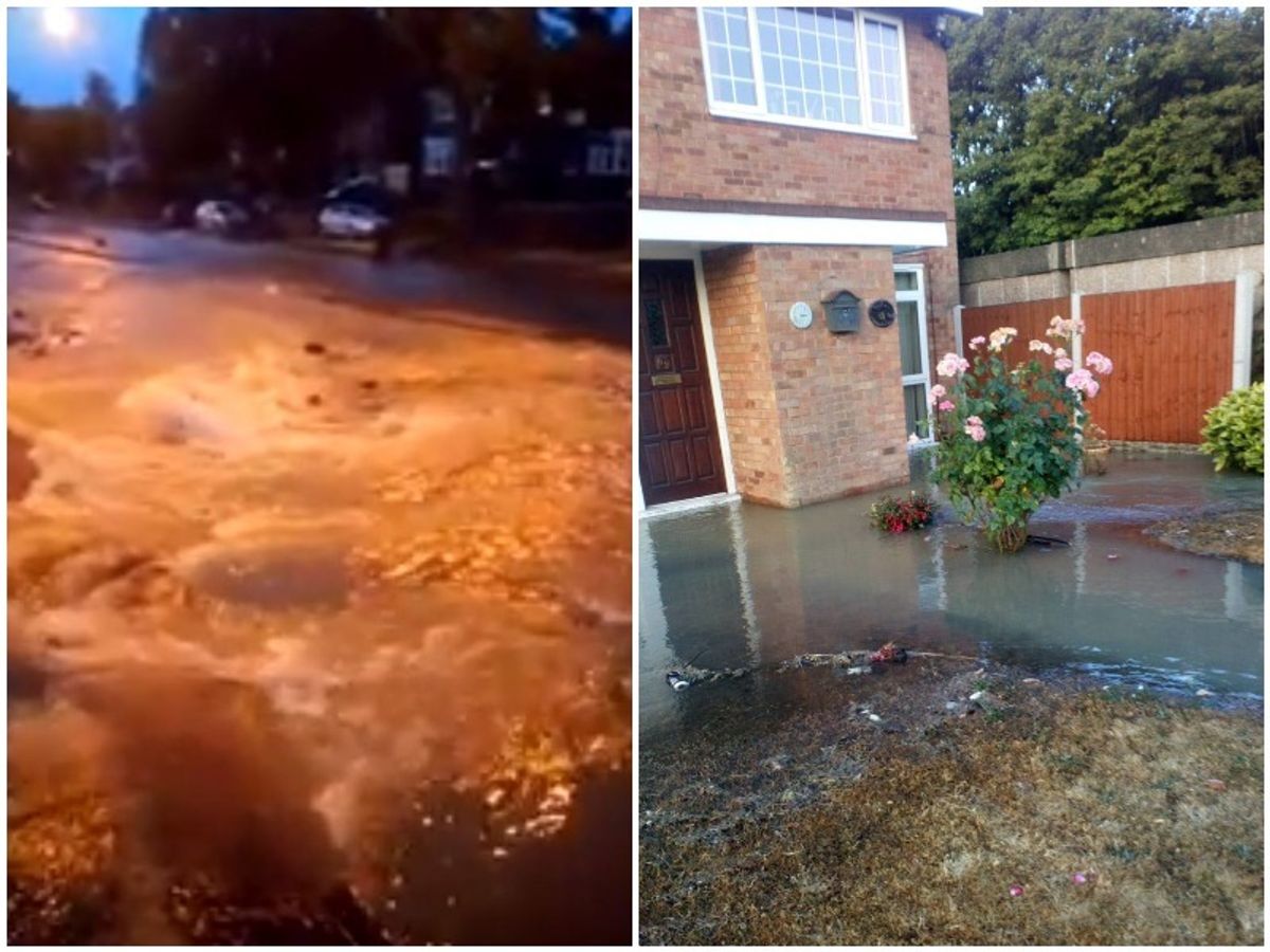 Burst pipe floods A4123 with water near Burnt Tree - PICTURES and VIDEO ...