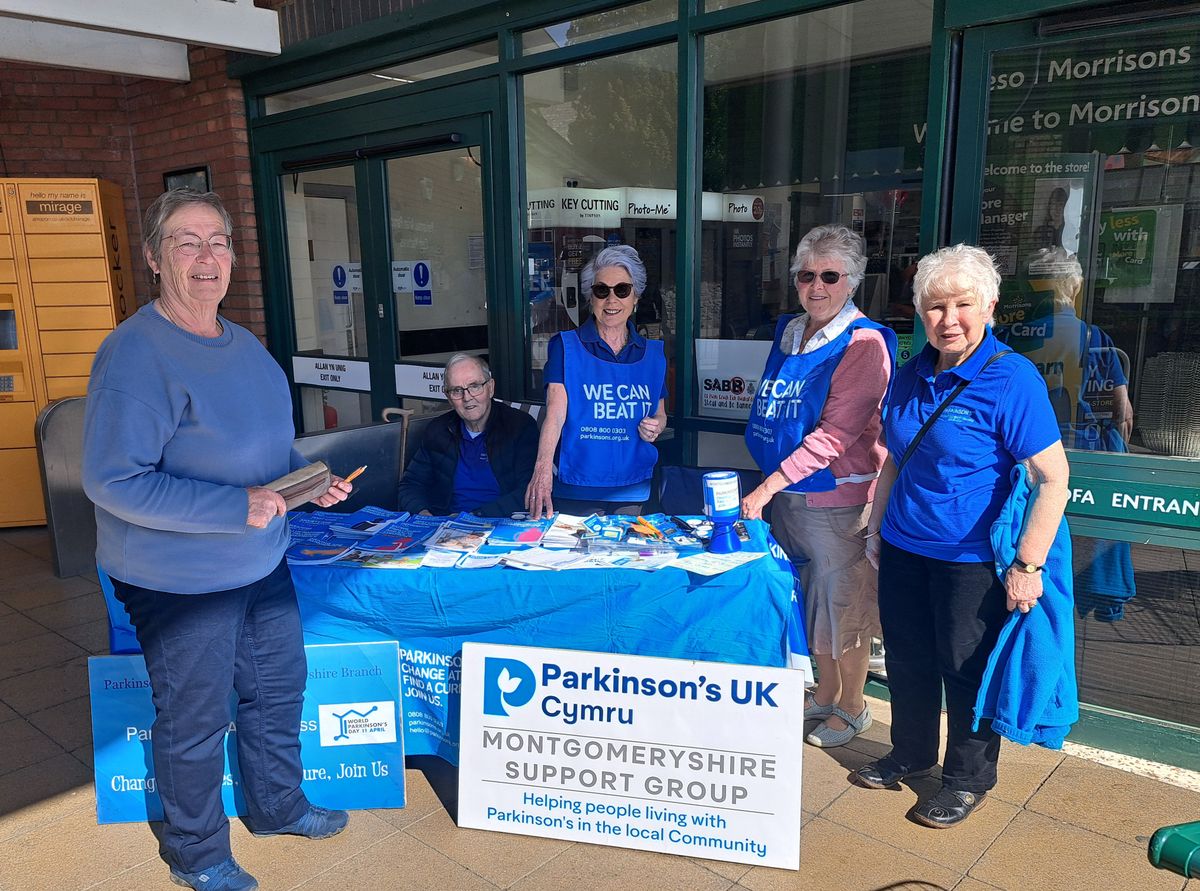 Welshpool turns blue for World Parkinson’s Day 2025 and more than £300 ...