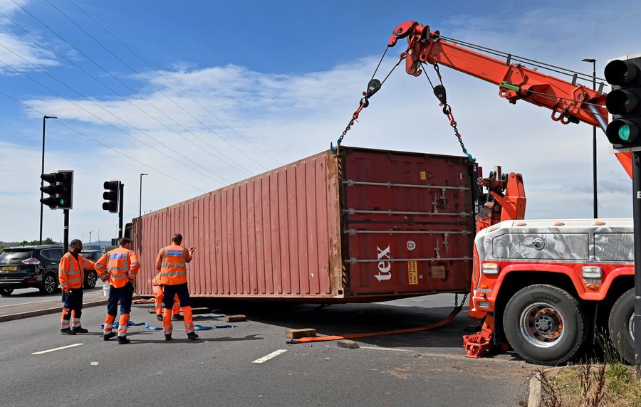 Watch: Overturned lorry on busy Black Country Route blocks three lanes ...