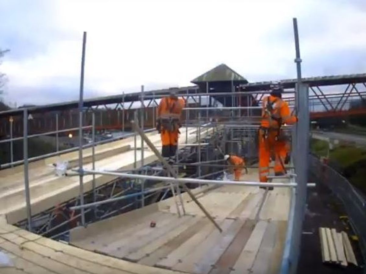 Watch: Timelapse video shows Telford railway station footbridge work ...