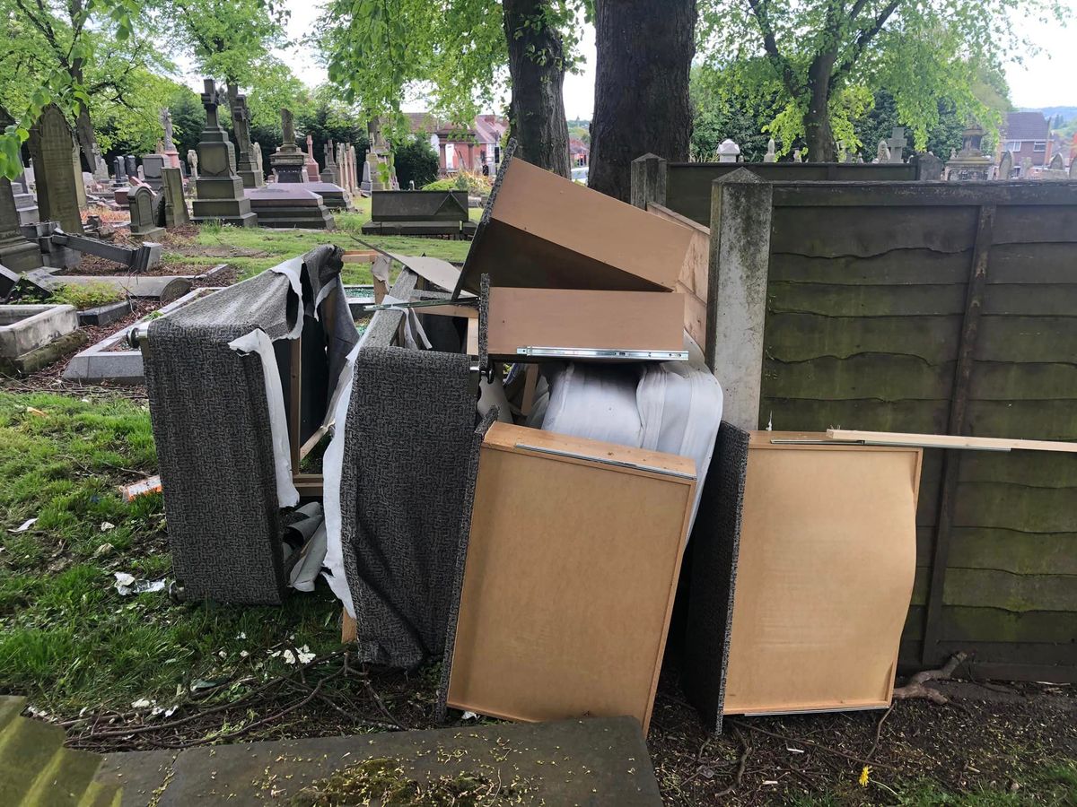 'Disgusting!' Fury as pile of rubbish fly-tipped at Sandwell cemetery ...