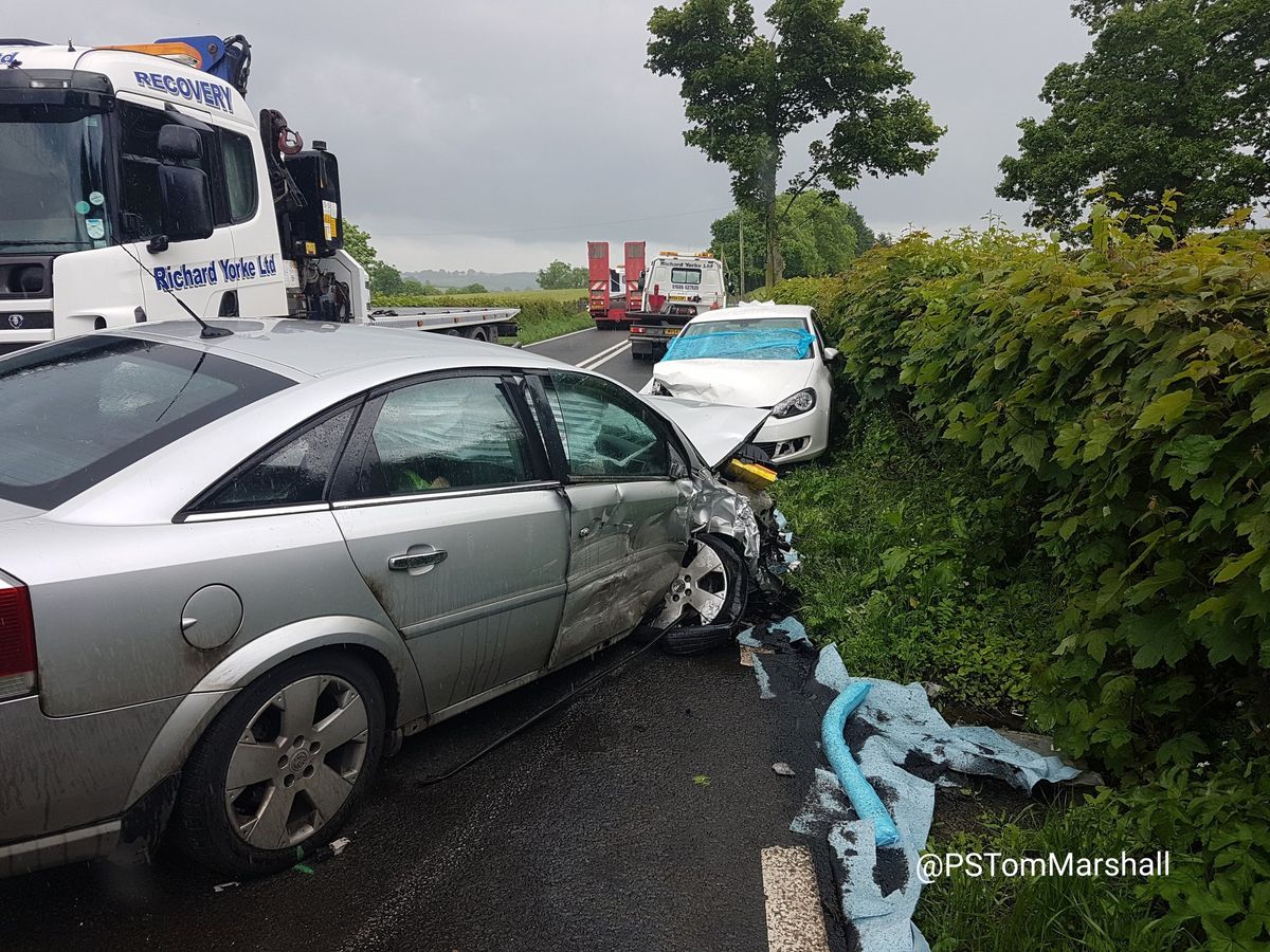 Woman airlifted to hospital after four-car A458 crash | Shropshire Star