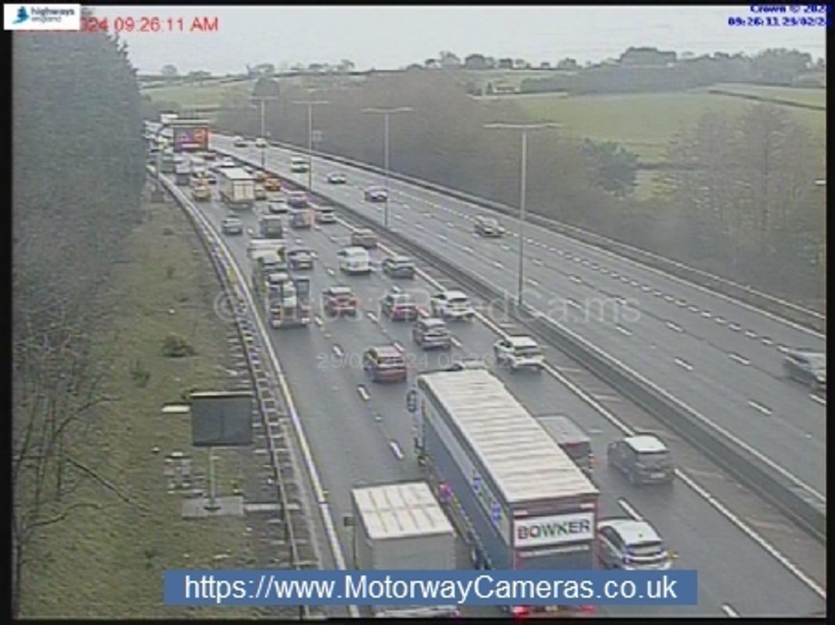 Traffic chaos following major incident on M5 involving vehicle carrying ...
