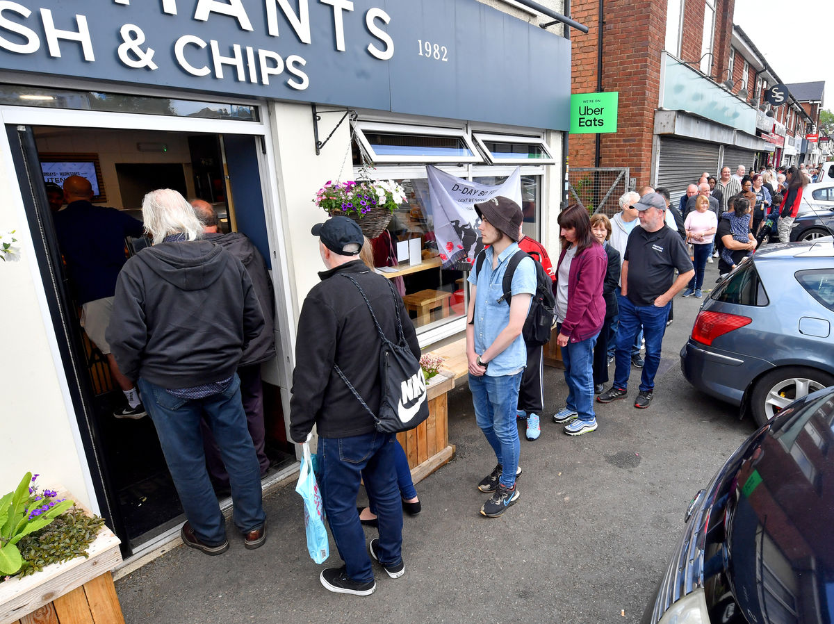 I joined huge queues for 1p fish and chips at a Black Country chippy ...