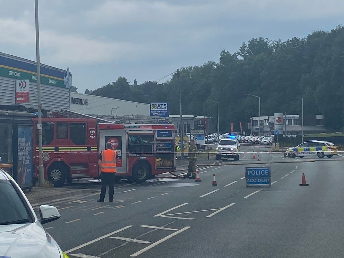 Halesowen road shut as fire crews called to overheating gas canisters ...