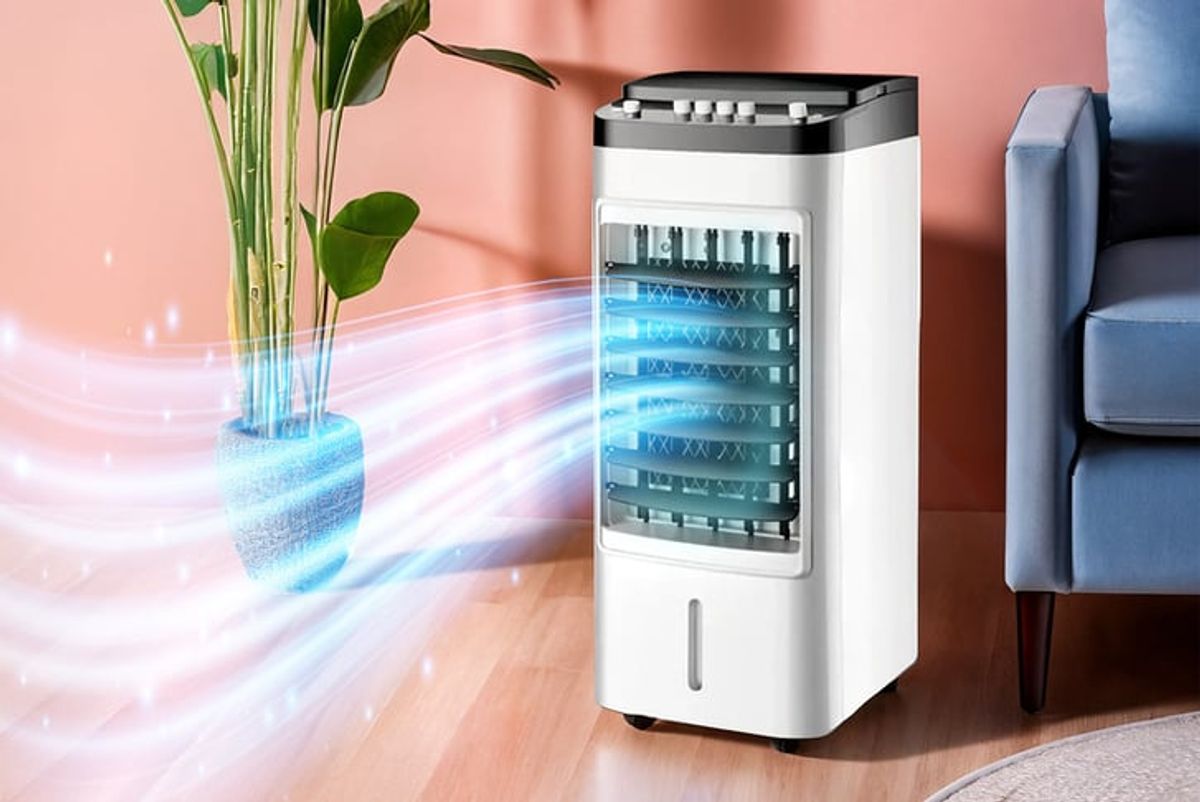 This £29.99 portable air cooler uses ice to blast you with cold air ...