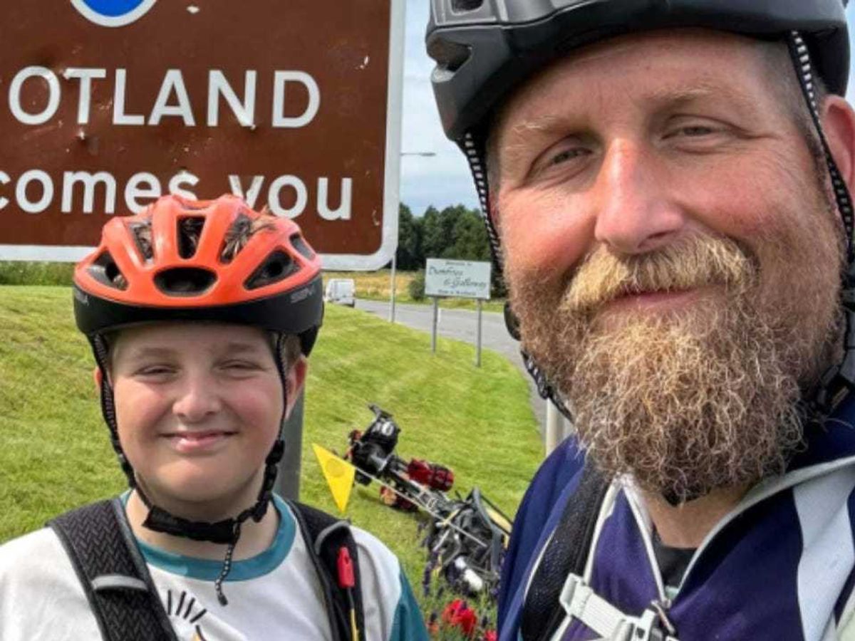 Boy, 10, ‘relieved’ to reach halfway mark of cycling length of Britain ...