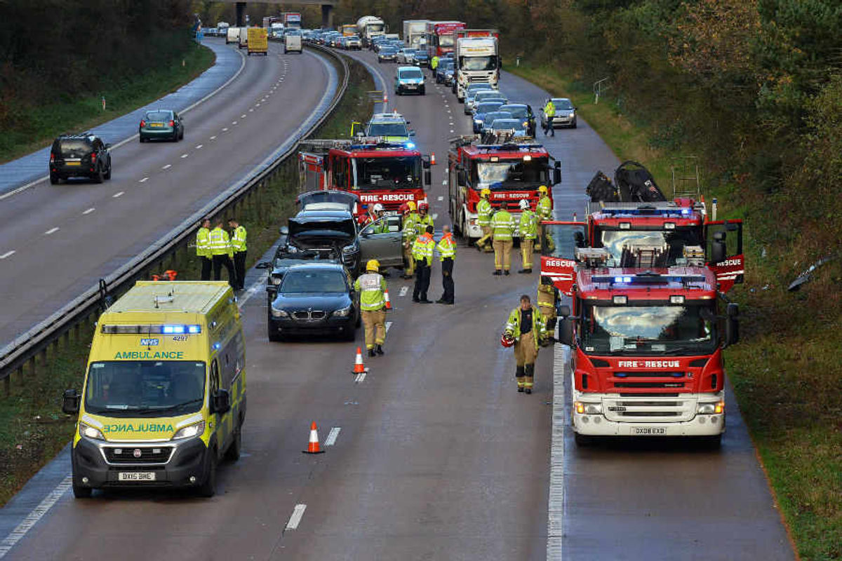 Pictures: Two taken to hospital after crash on M54 | Shropshire Star