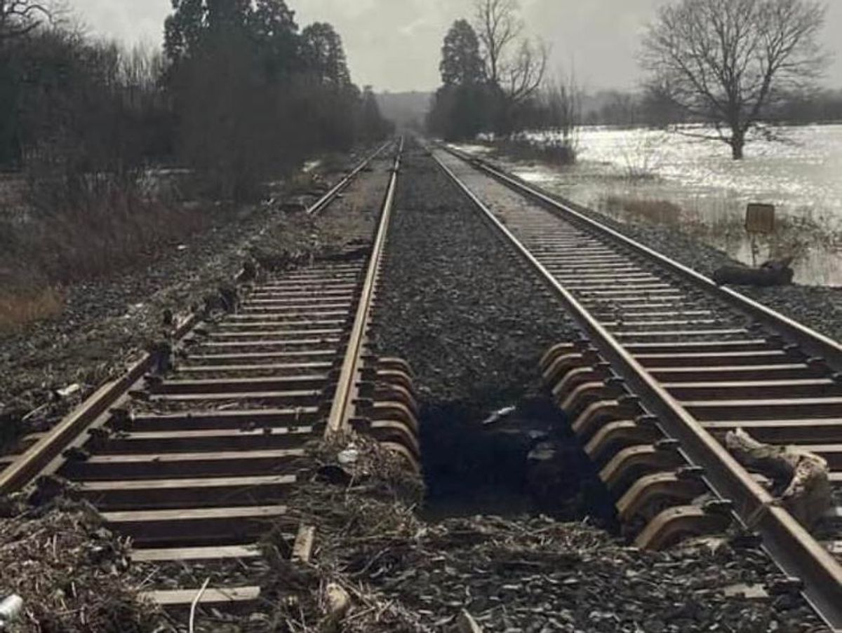 'Another blow' as Storm Franklin floods wash away railway line near ...