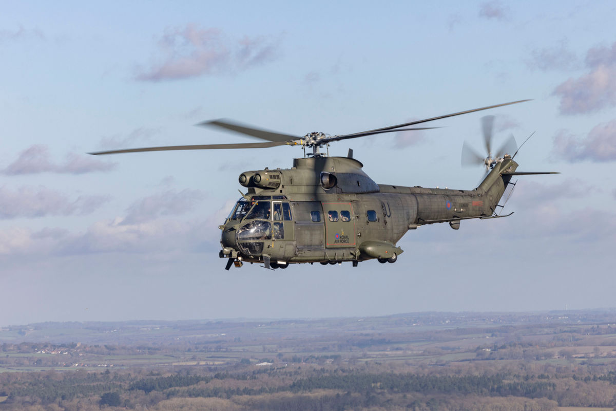 Watch Puma RAF helicopters fly over West Midlands airbase on farewell ...
