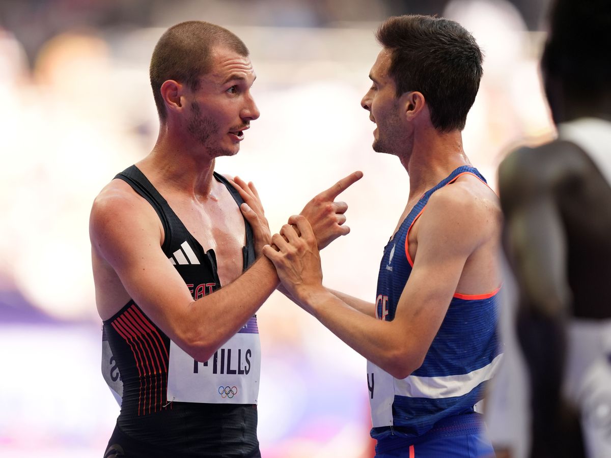 George Mills clashes with French rival after collision during 5000 ...