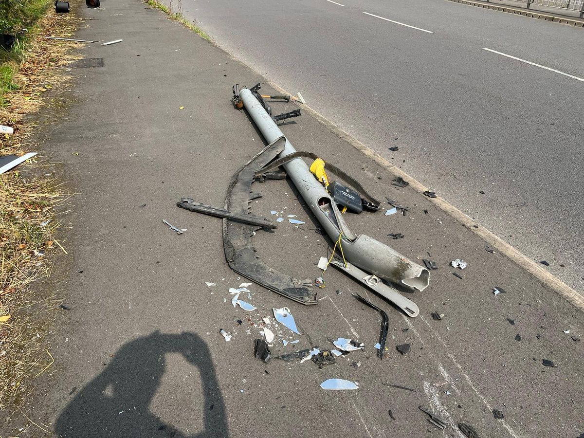Photos show remains of smashed traffic lights strewn on ground at major ...