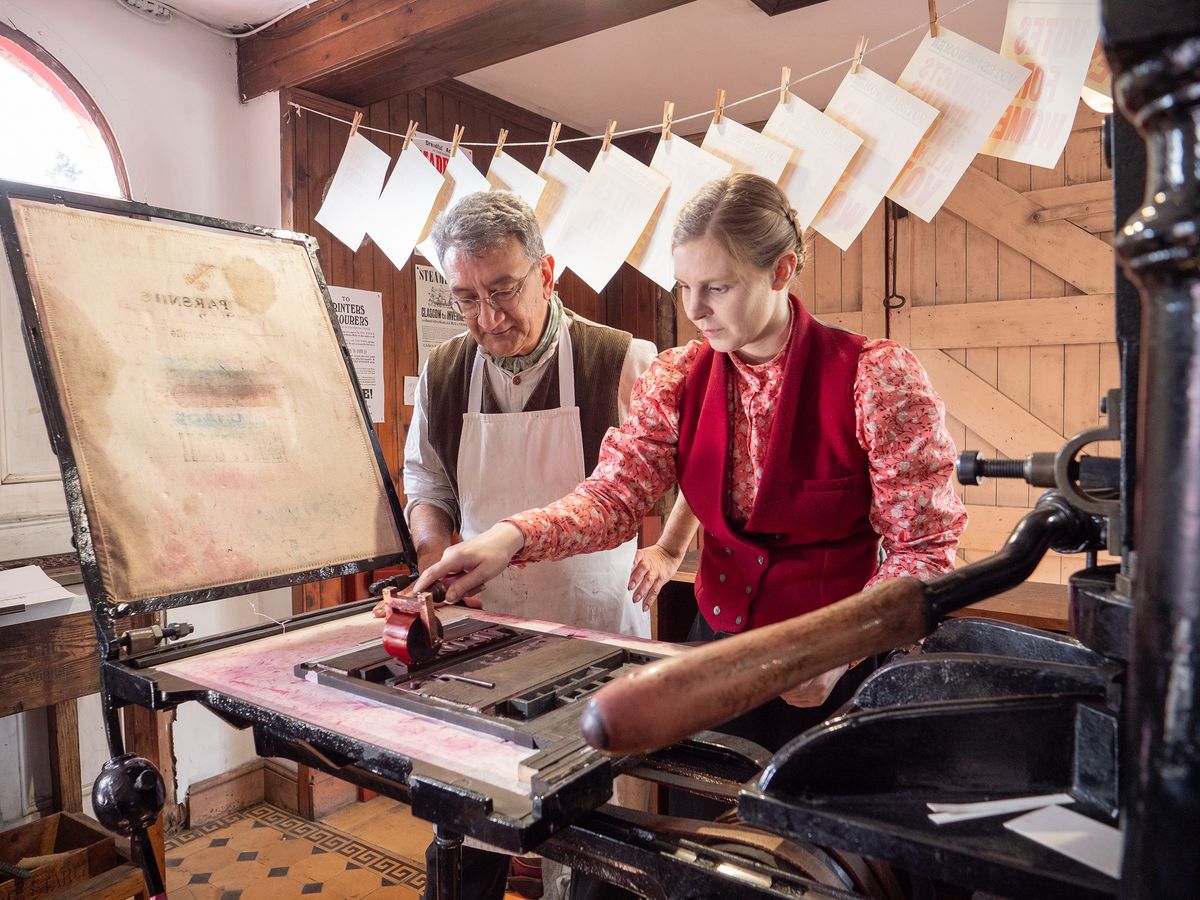Visitors can try their hand at traditional jobs at Blists Hill's Mop ...