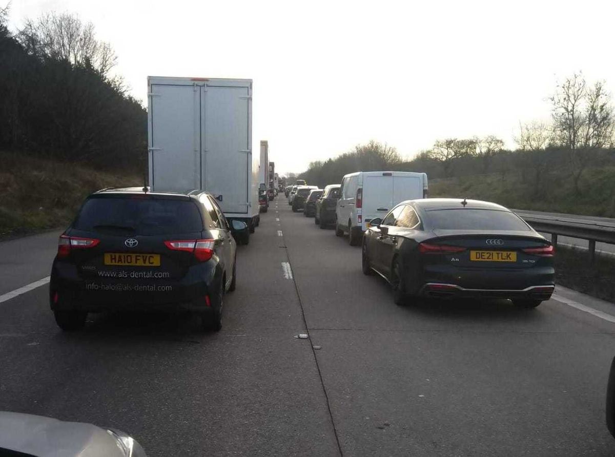 Two taken to hospital after crash causes 90-minute delays on M54 ...