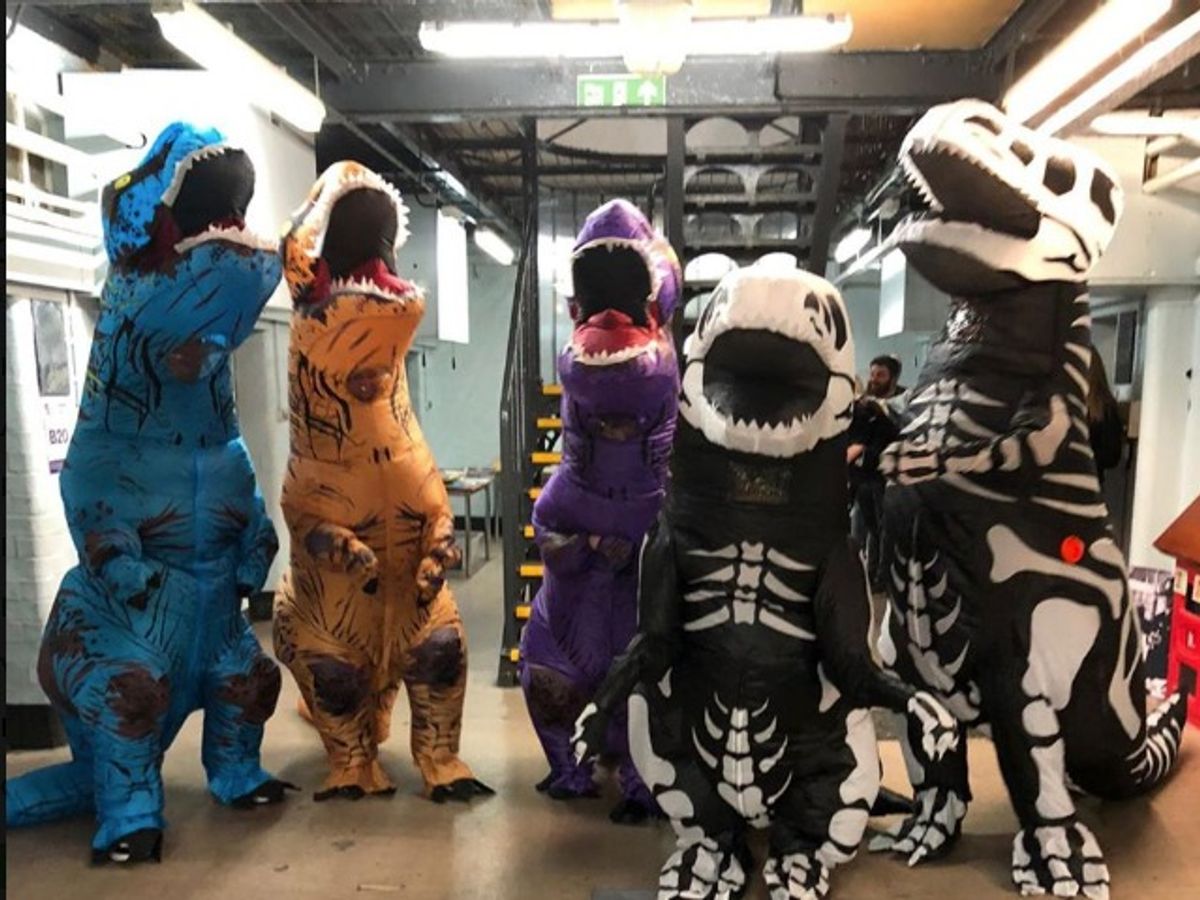 Charity event goes prehistoric as Telford policeman leads dinosaur race ...